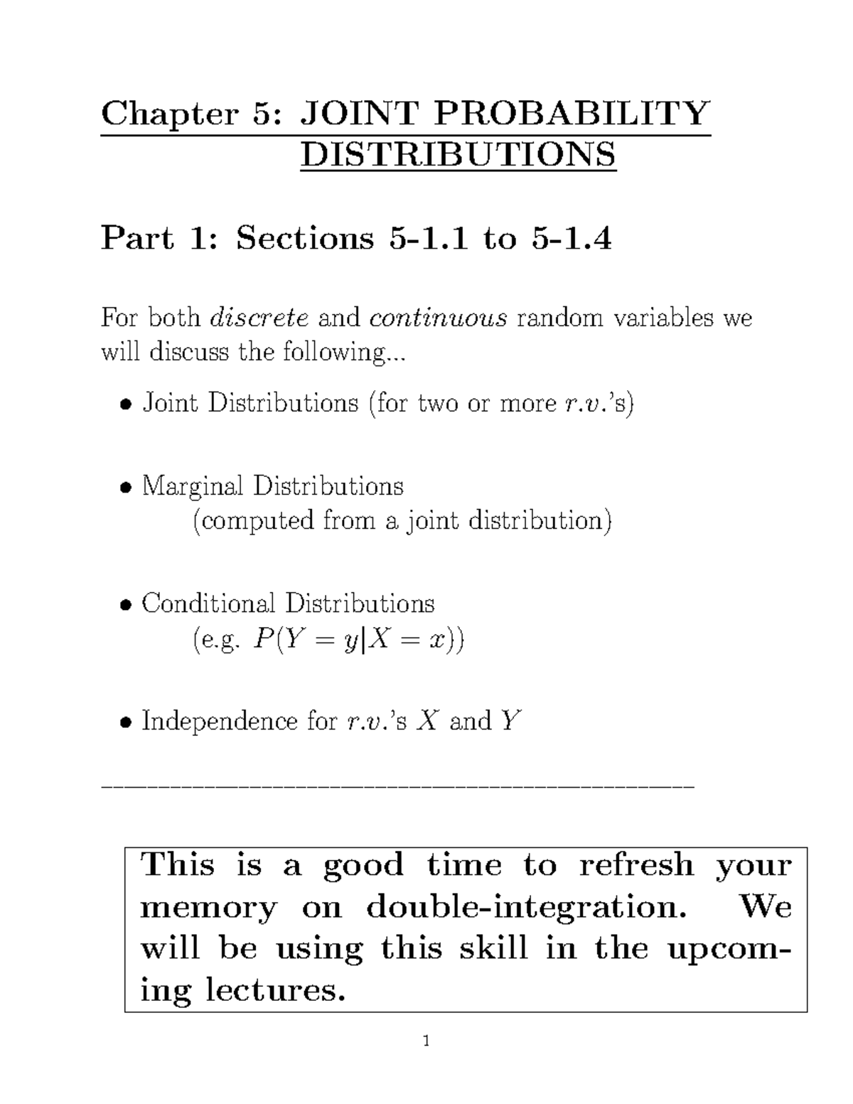 Chapter 5 joint probability distributions - Chapter 5: JOINT ...