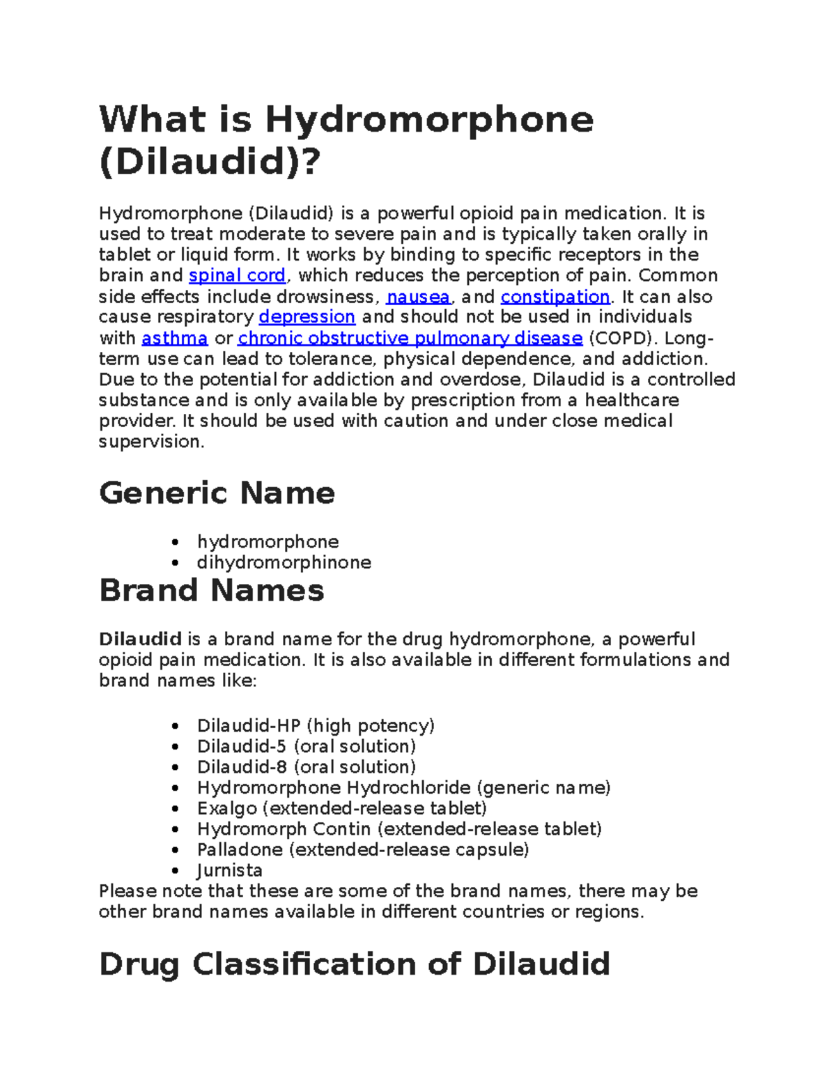 What is Hydromorphone - Lam - What is Hydromorphone (Dilaudid ...