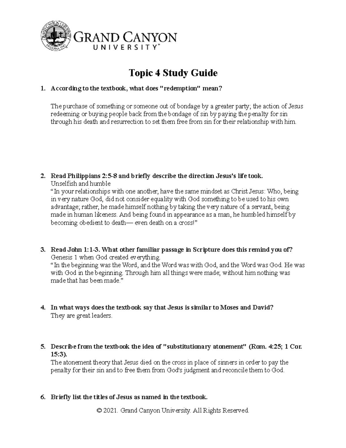 CWV101 T4 Study Guide - Topic 4 Study Guide 1. According to the ...