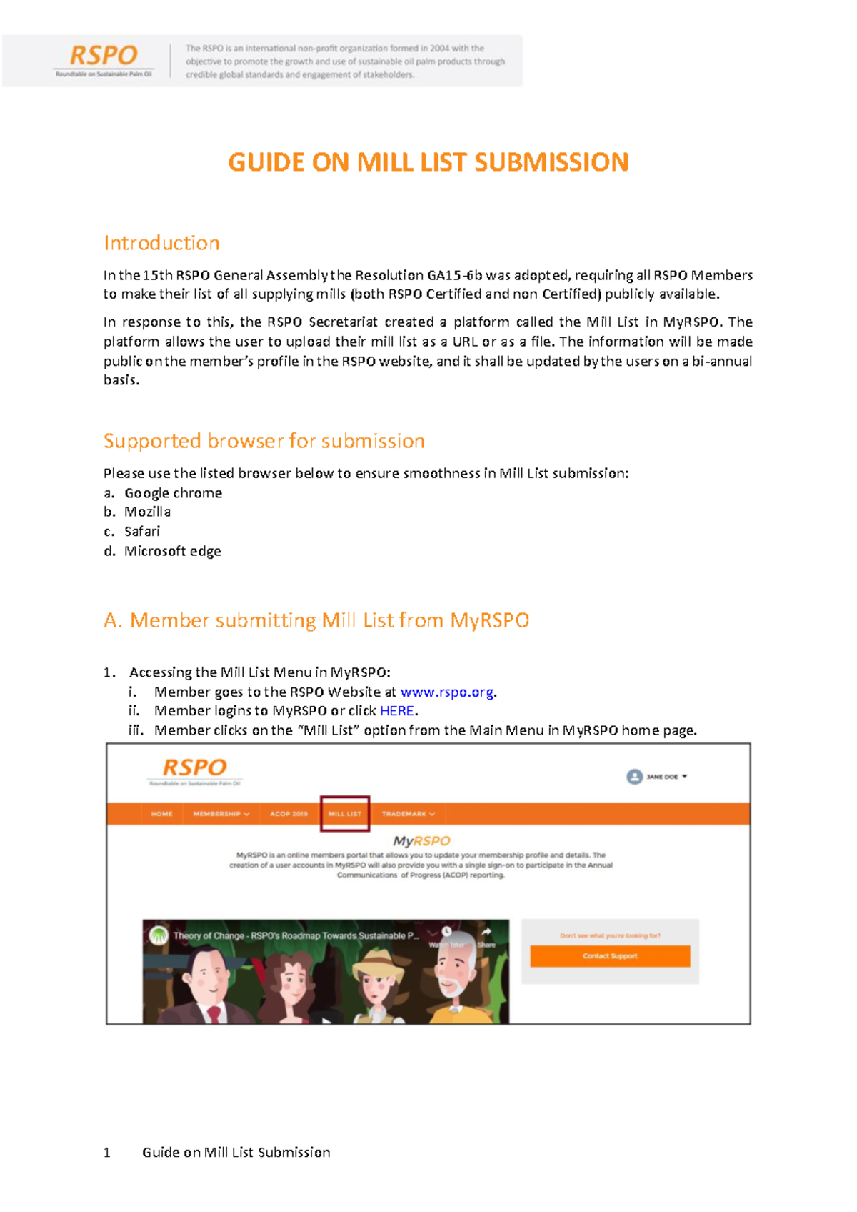 Guide ON MILL LIST Submission - GUIDE ON MILL LIST SUBMISSION ...