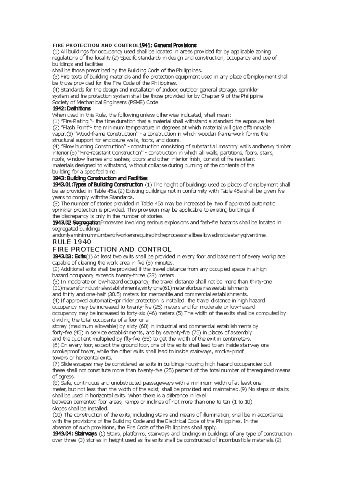 Osh 41 - occupational safety and health management notes - FIRE ...