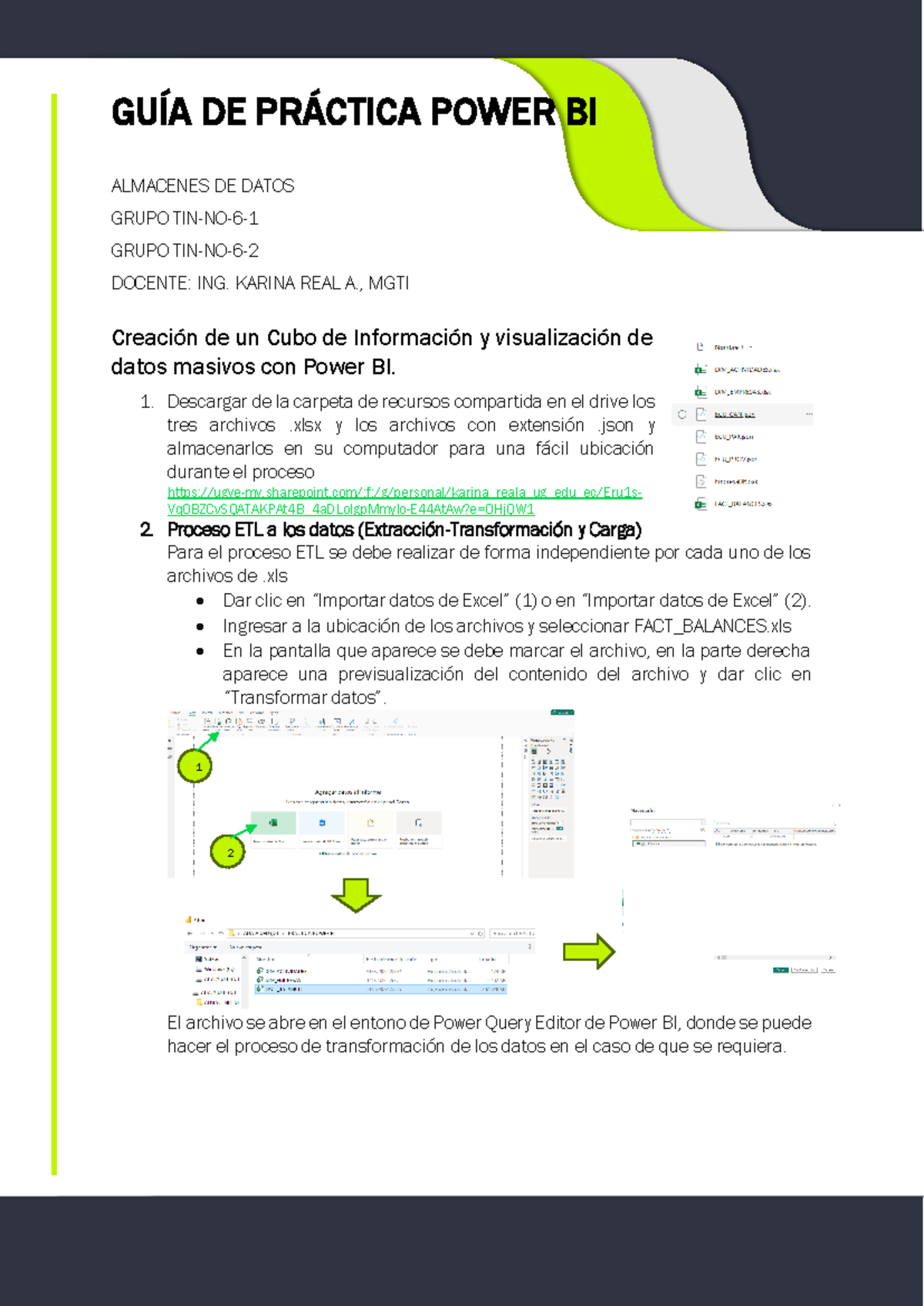 Guía de práctica power bi - GUÍA DE PRÁCTICA POWER BI ALMACENES DE DATOS GRUPO TIN-NO- 6 - 1 ...