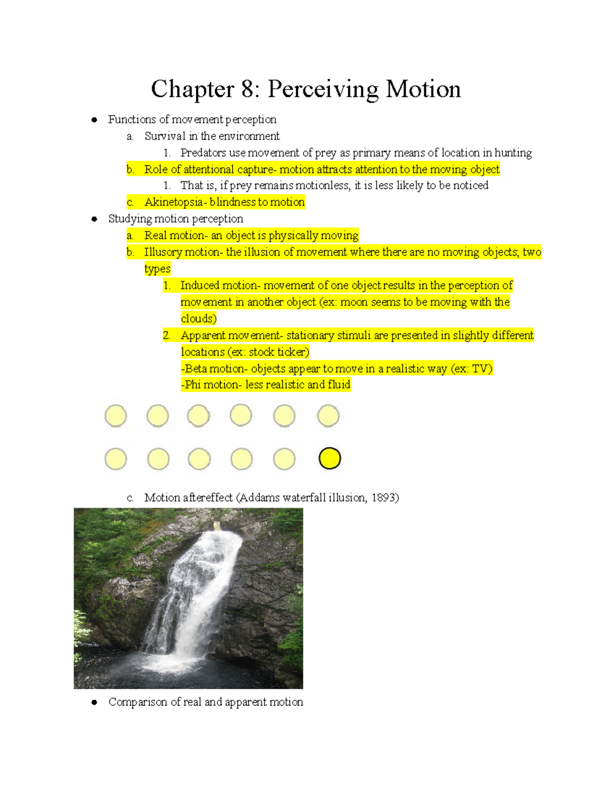 Sensation&Perception Ch - Chapter 8: Perceiving Motion Functions of ...