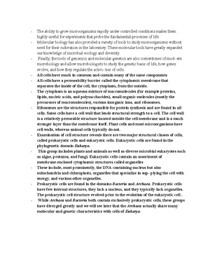 Microbiology textbook notes - Chapter 1 Microbiology- Study of the ...