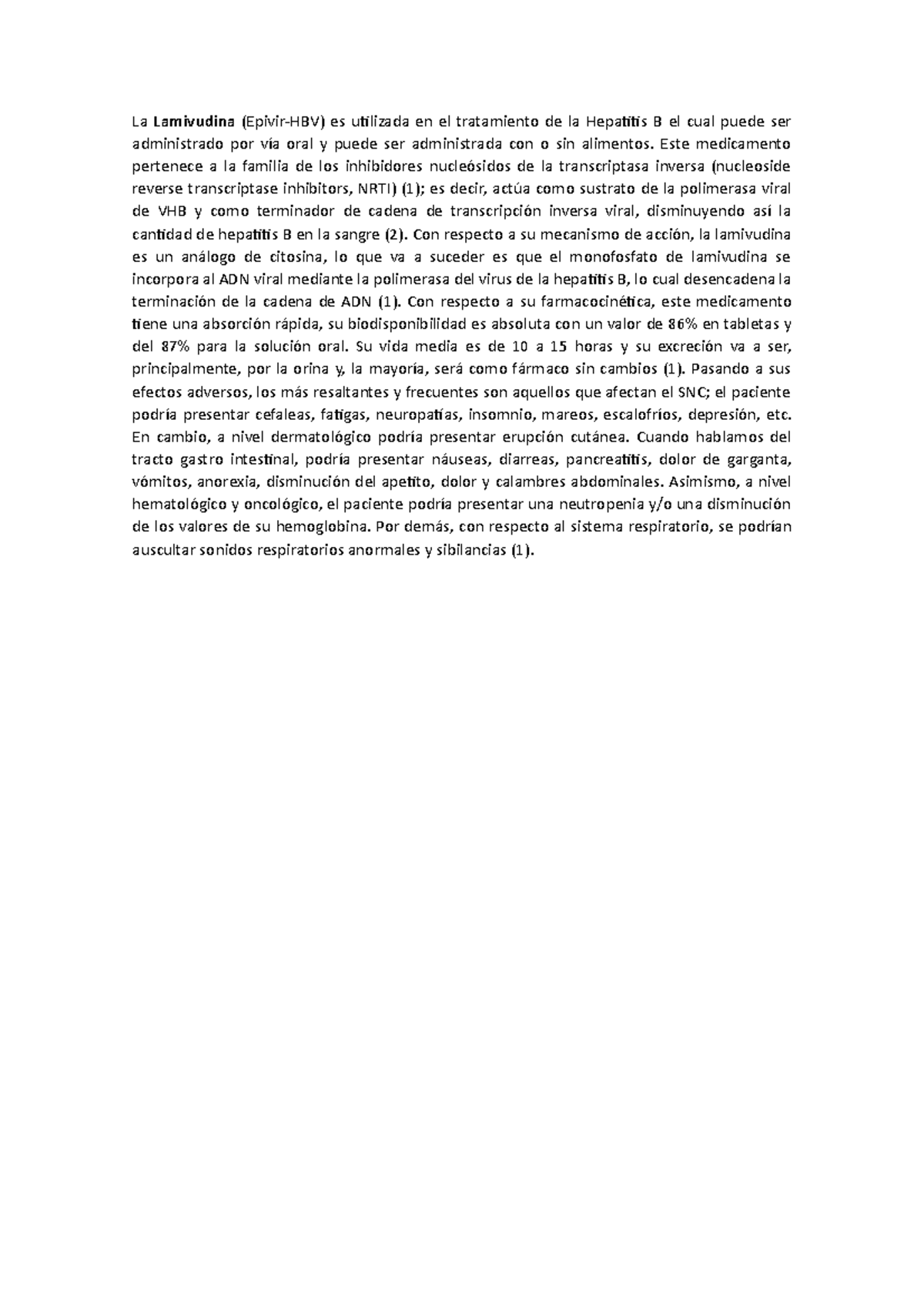 Lamivudina - MÑKJÑJLIBLIN - La Lamivudina (Epivir-HBV) es utilizada en ...