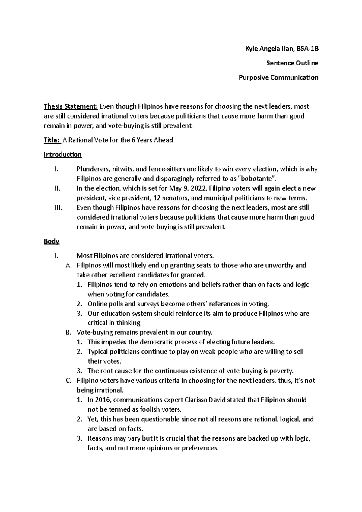 Thesis Statement - accountancy related subject - Kyle Angela Ilan, BSA ...