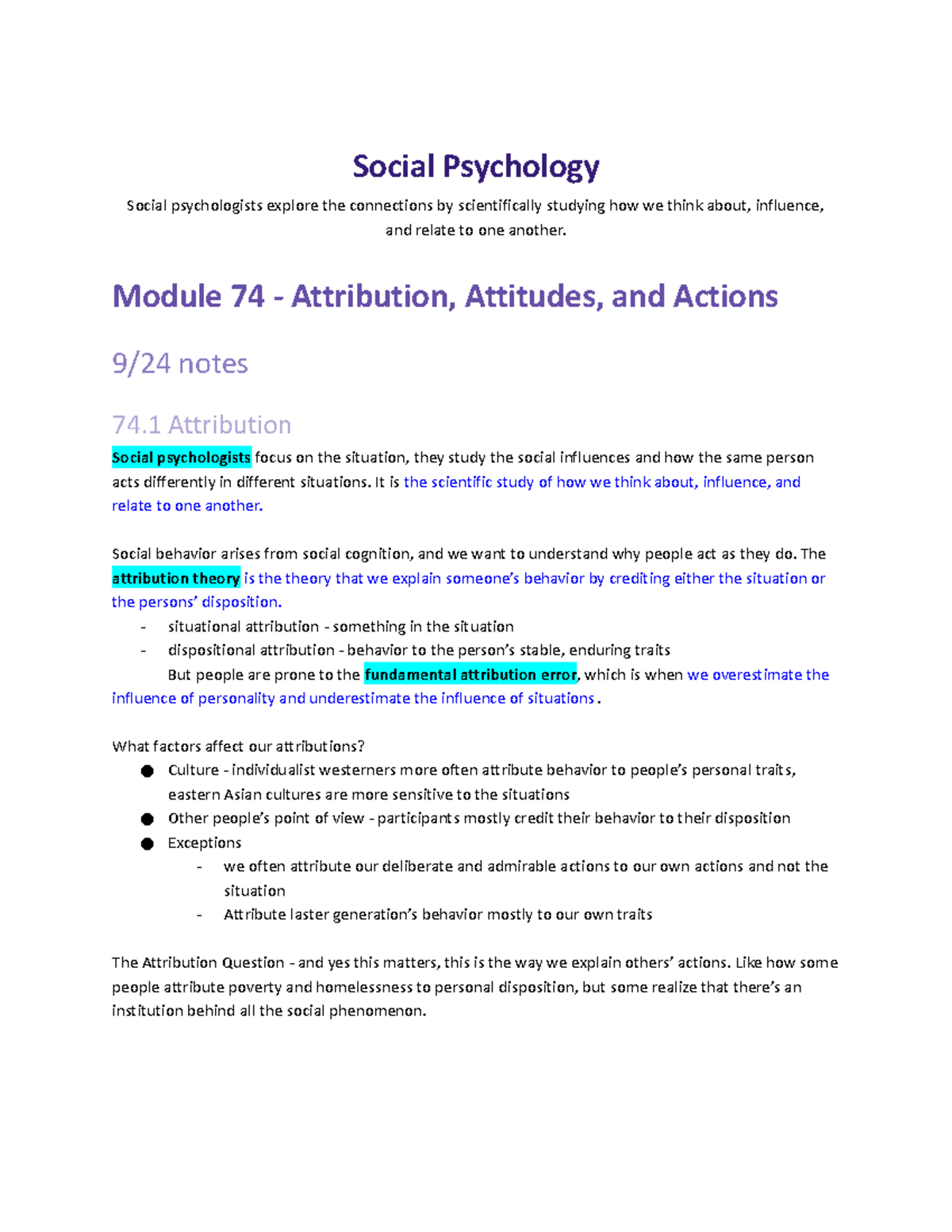 Sike - U9 - Social Psychology - Social Psychology Social psychologists ...