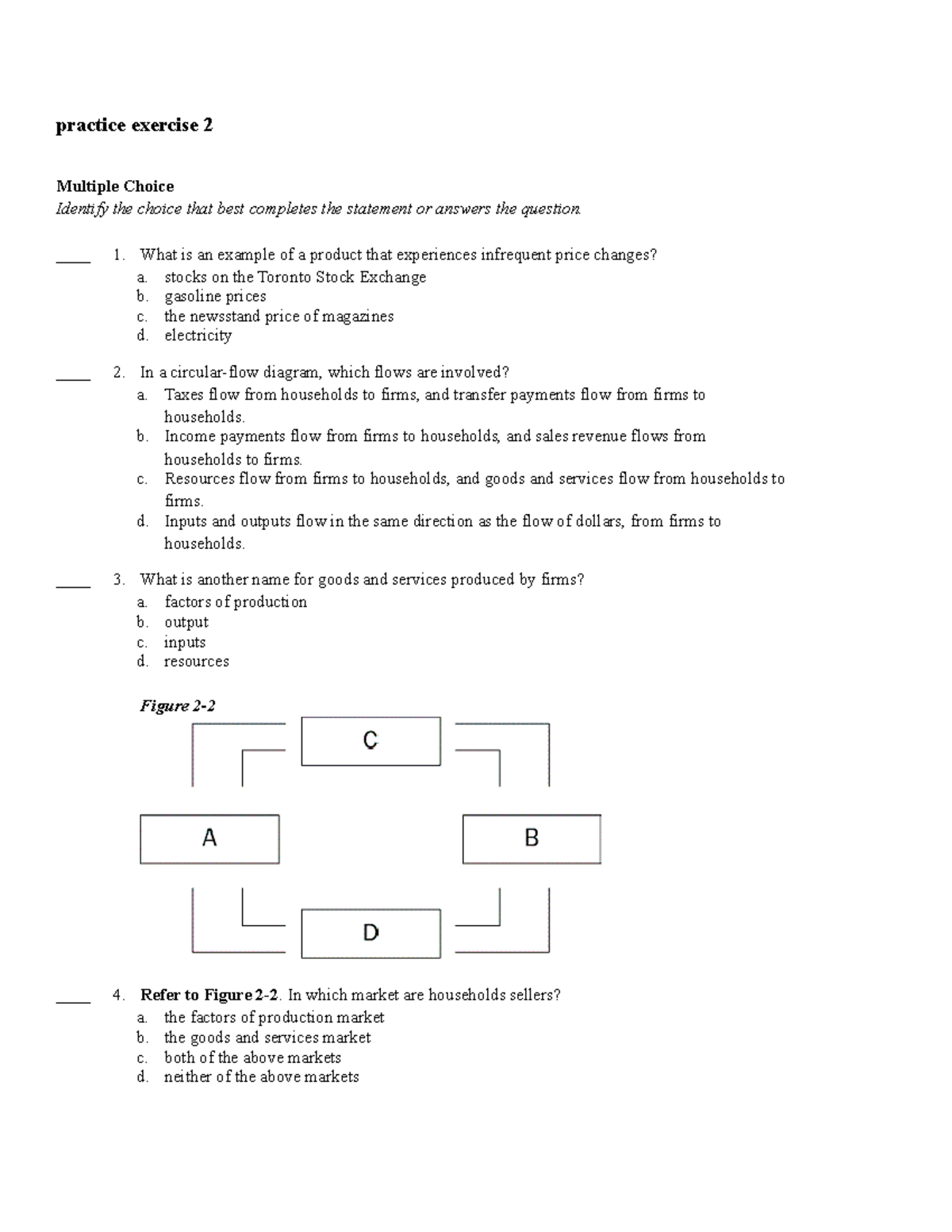 Practice exam 2014, Questions and answers - Exercise 2 - practice ...