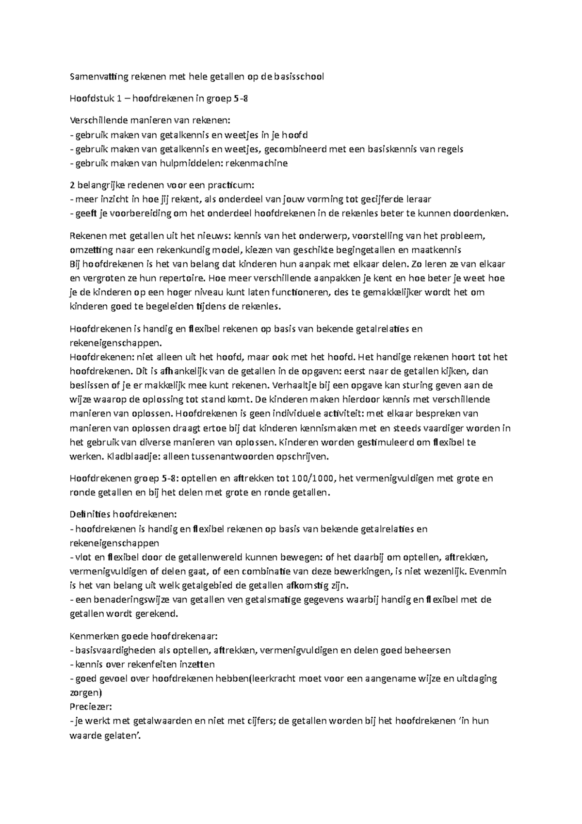 Samenvatting Geschiedenis & Samenleving - Hoofdstuk 1 & 3 t/m 8 - Samenvatting rekenen met hele ...