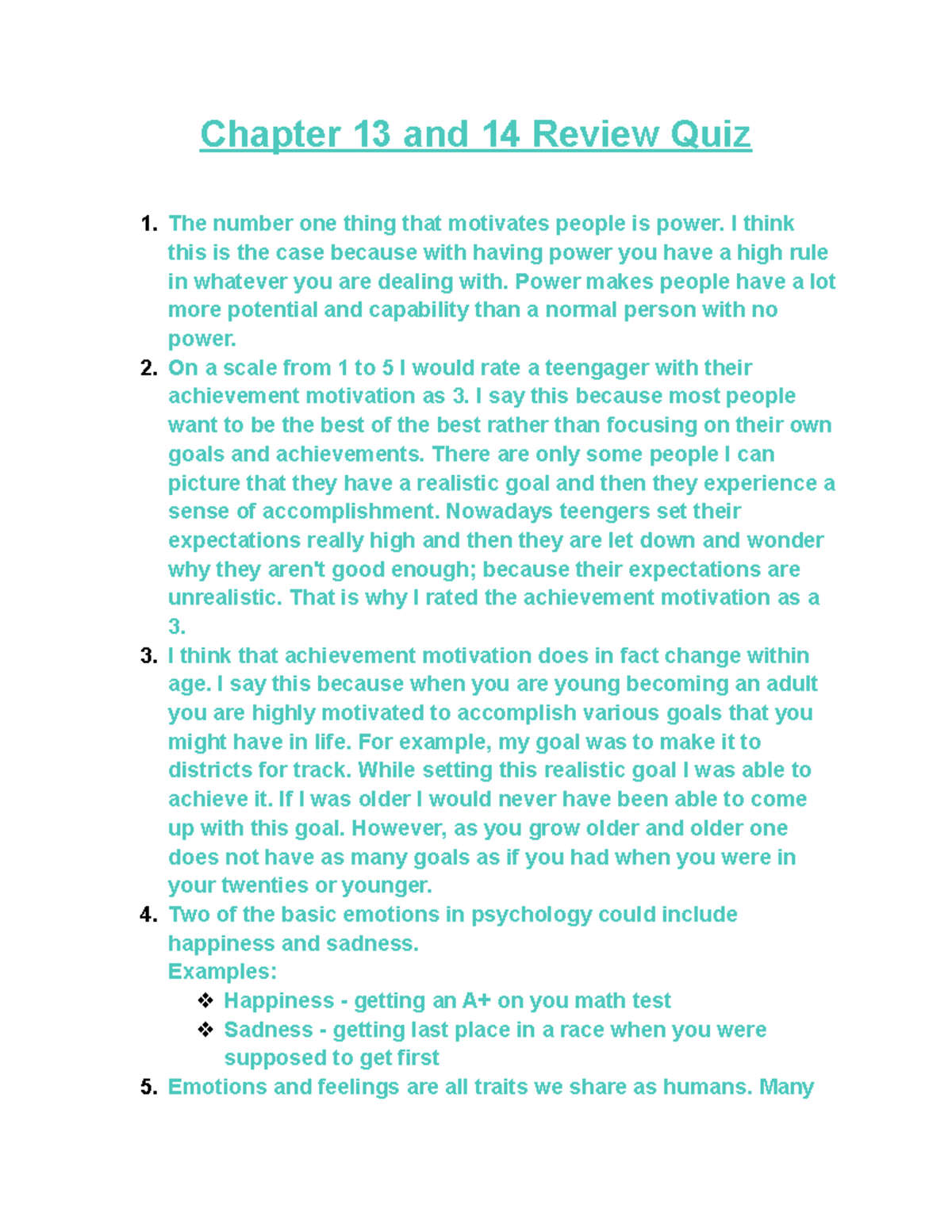 Chapter 13 and 14 Review Quiz - Chapter 13 and 14 Review Quiz The ...