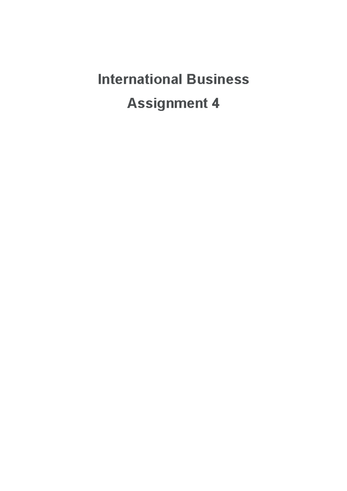 I.B. assignment 4 - International Business Assignment 4 Do you think that Jollibee feels low or ...