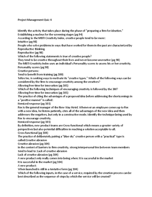 Project Management quiz 13 - In both technology-driven and market ...