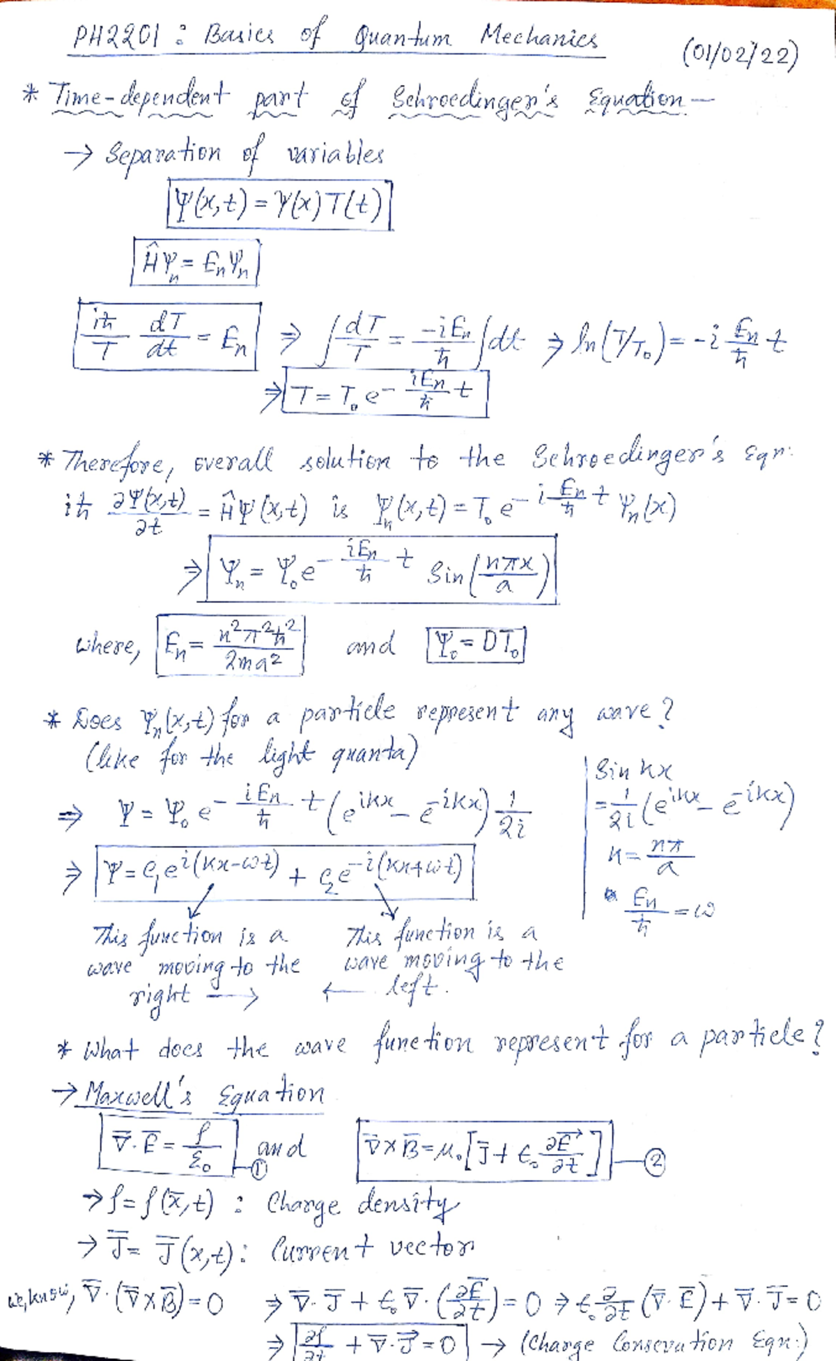 PH2201 1,3,4 Feb 2022 - Basic Quantum Mechanics - Studocu