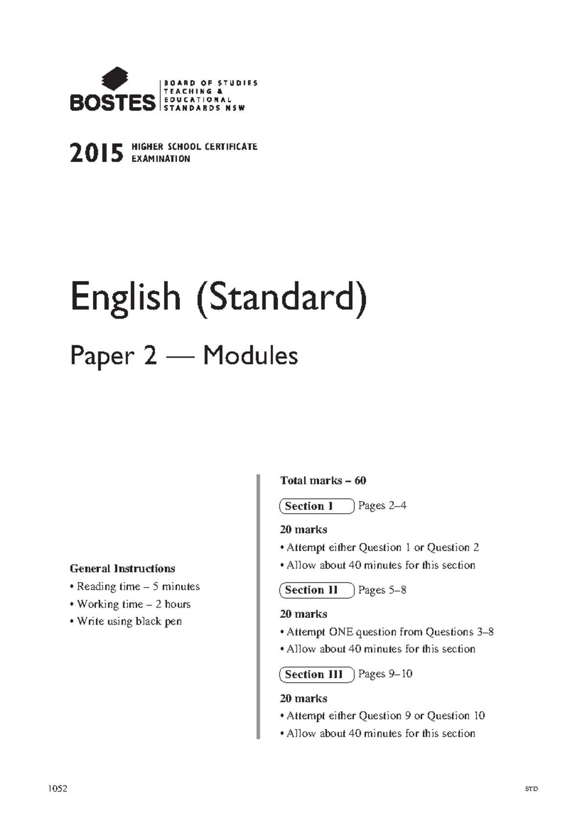 2015 english paper part 2 - 2015 HIGHER SCHOOL CERTIFICATEEXAMINATION ...