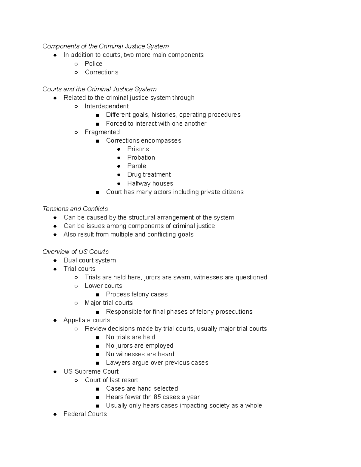 Law, Crime, Courts, and Controversy Part One - Components of the ...