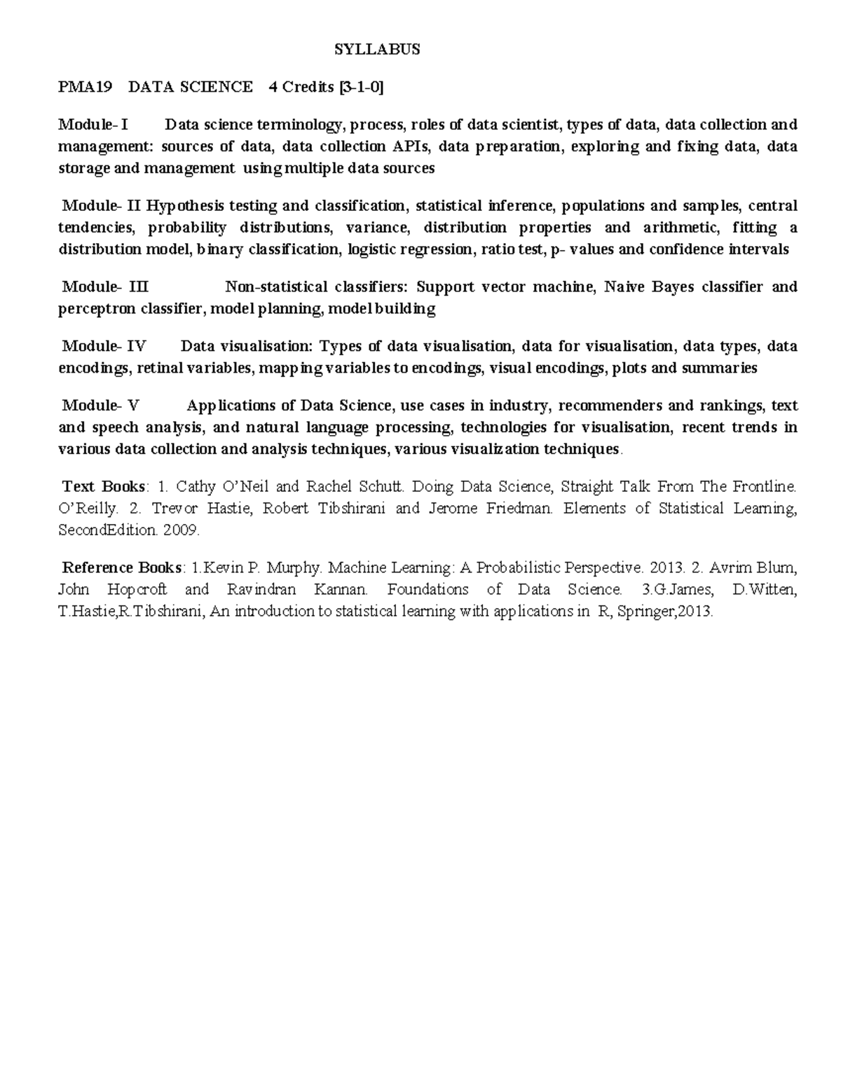 Data Science Note Feb 1 ALL Units - SYLLABUS PMA19 DATA SCIENCE 4 ...