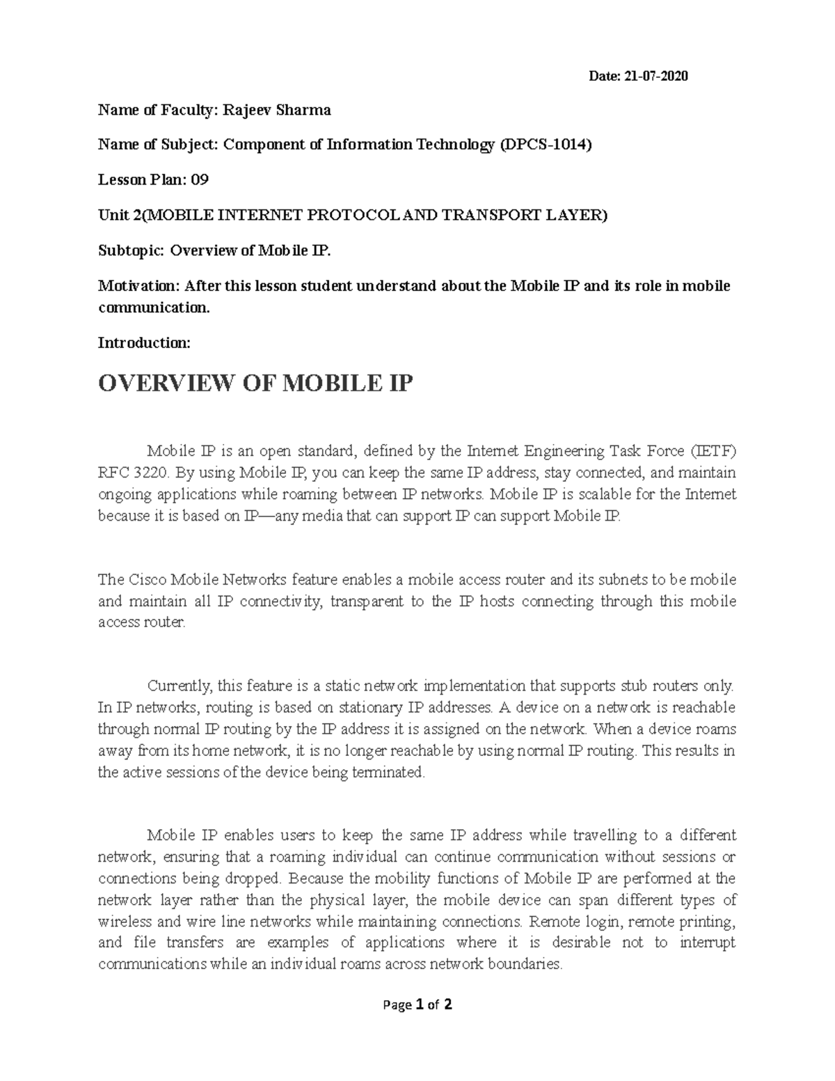 Lecture Notes Mobile Computing Notes Mobile Application Development