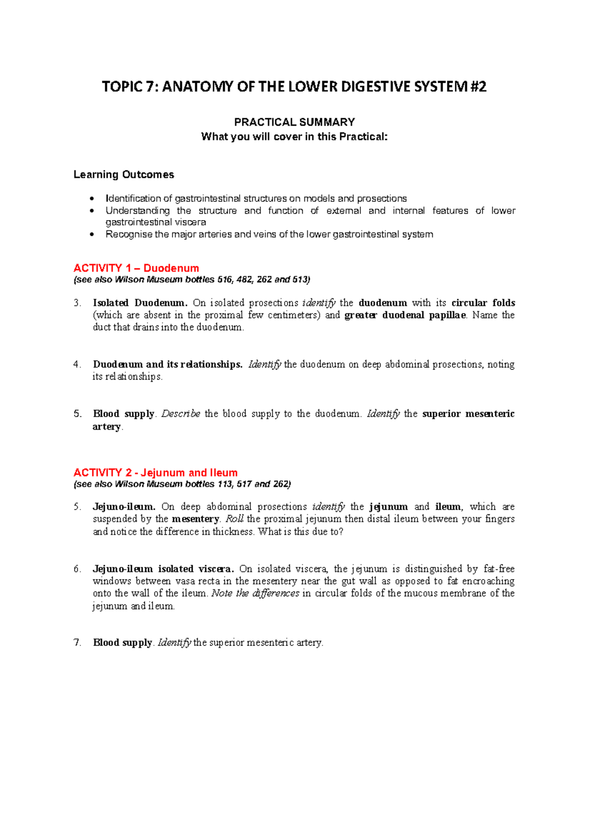 MEDS2005 Anatomy Study manual Topic 7 - TOPIC 7: ANATOMY OF THE LOWER ...