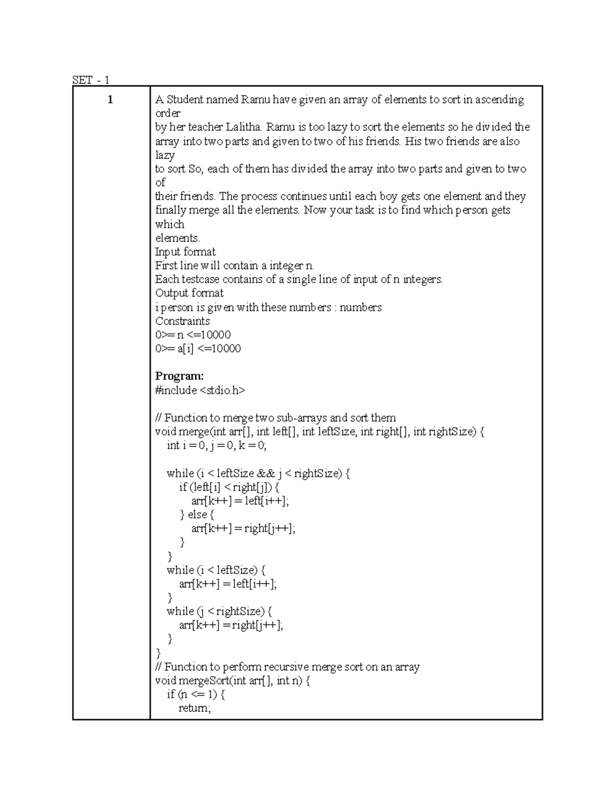 DAA Model Lab 230412 112849 - SET - 1 1 A Student named Ramu have given ...