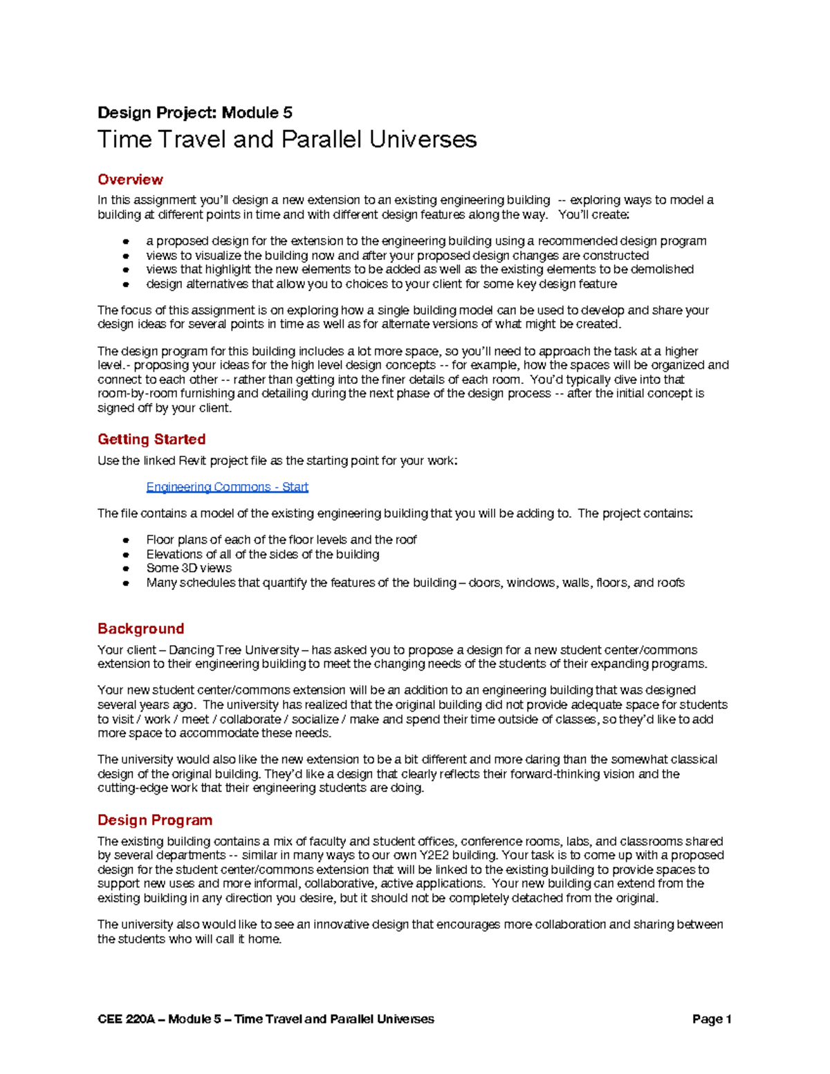 Design Project - Module 5 - Time and Space - Design Project: Module 5 ...