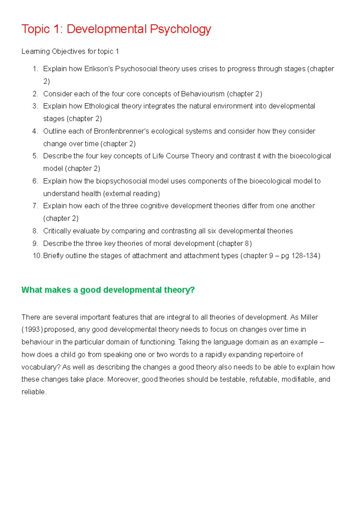 Topic 1 - Developmental Psychology - Topic 1: Developmental Psychology ...