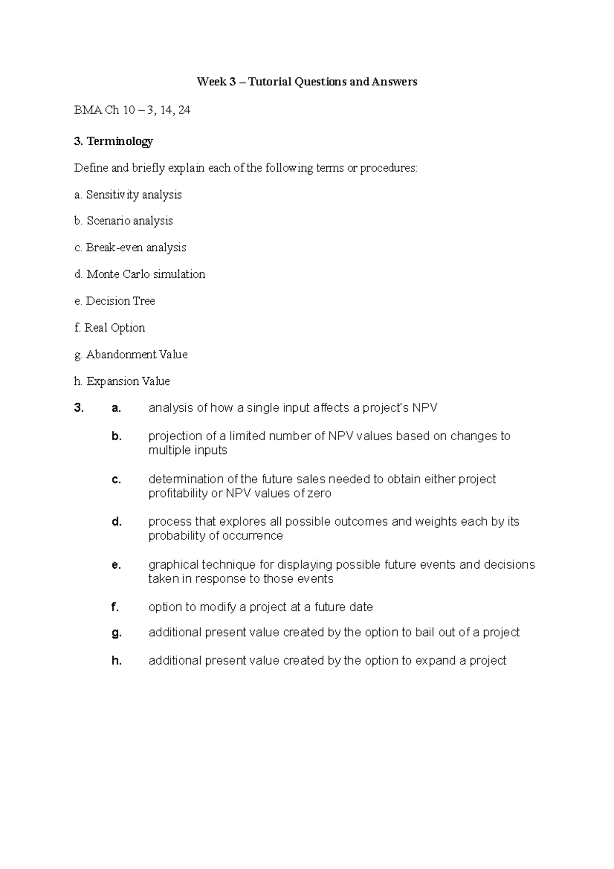 Week 3 Tutorial Questions and Answers - Week 3 – Tutorial Questions and ...