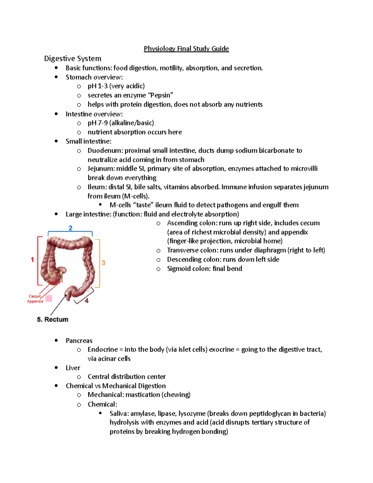 E109 Final Study Guide - Summary Physiology - Physiology Final Study ...