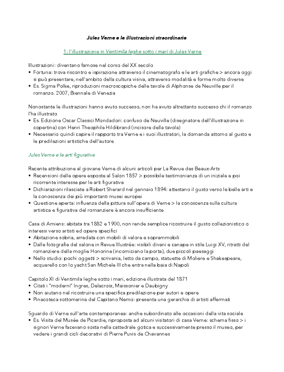 Riassunto schematico Jules Verne e le illustrazioni straordinarie ...