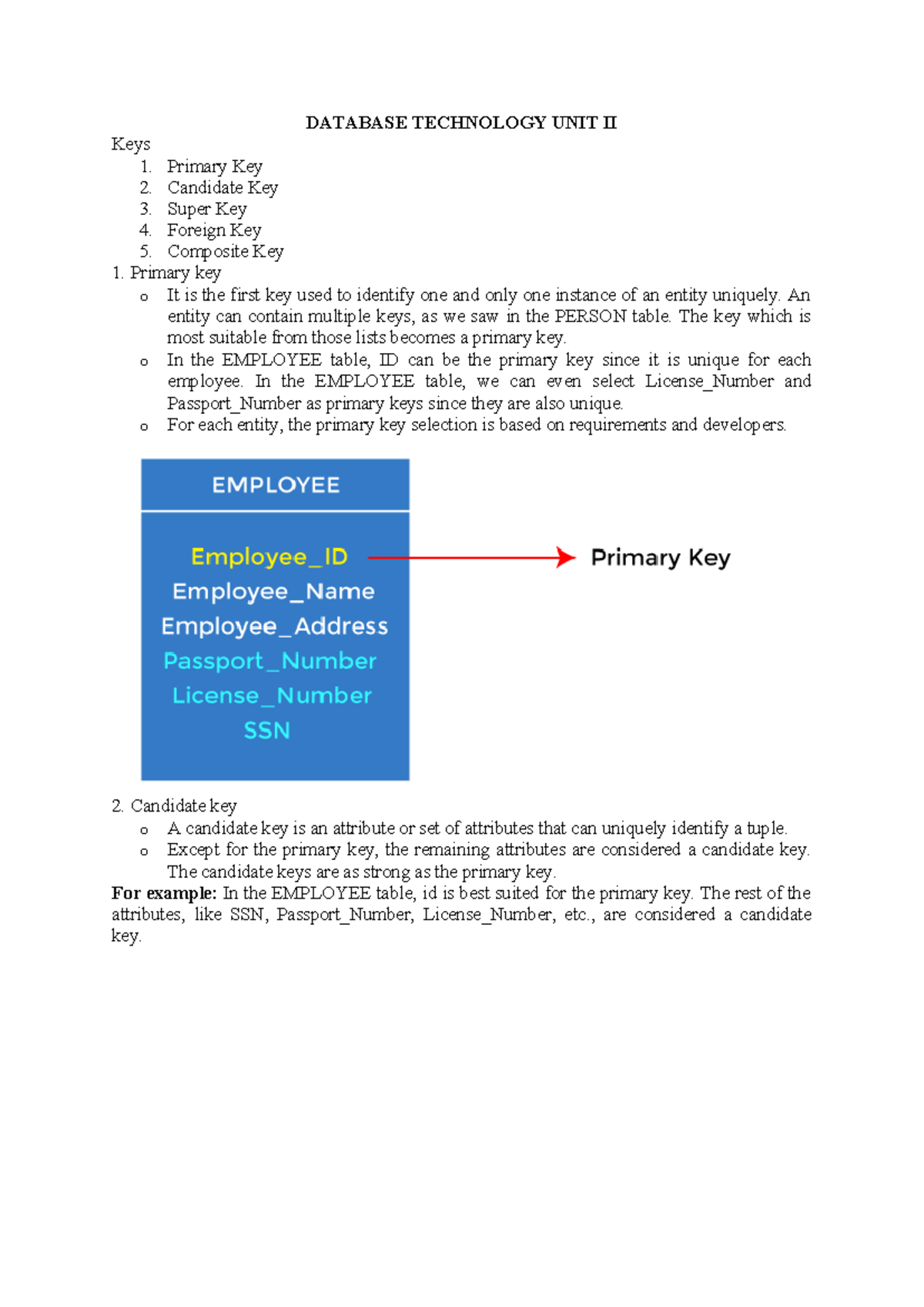 Keys Constraints Joins Aggregate Functions - DATABASE TECHNOLOGY UNIT ...
