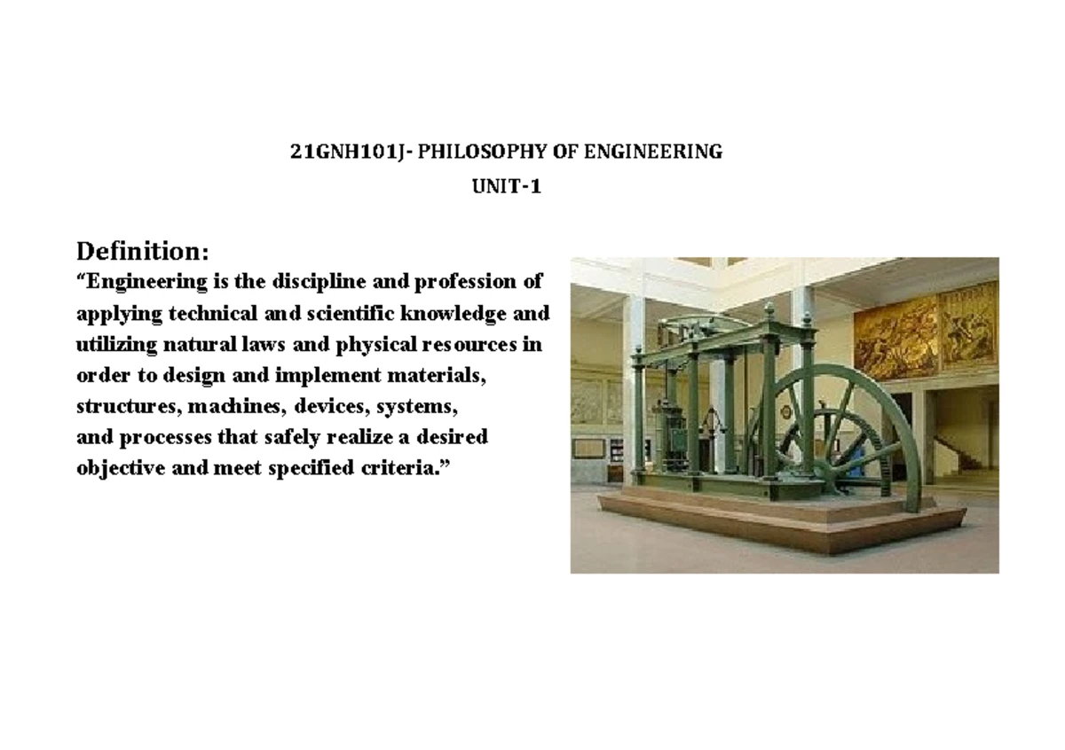 Summary UNIT 5 Philosophy - Summary UNIT 5 This text discusses the philosophy of engineering ...