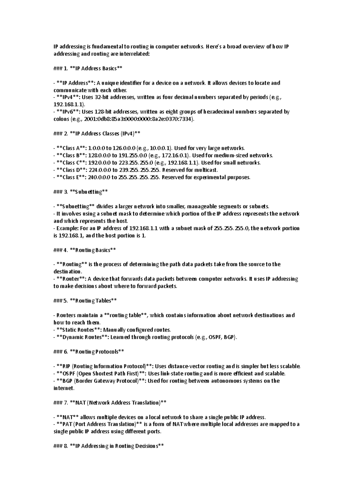 IP addressinng - IP ADDRESSING - IP addressing is fundamental to ...