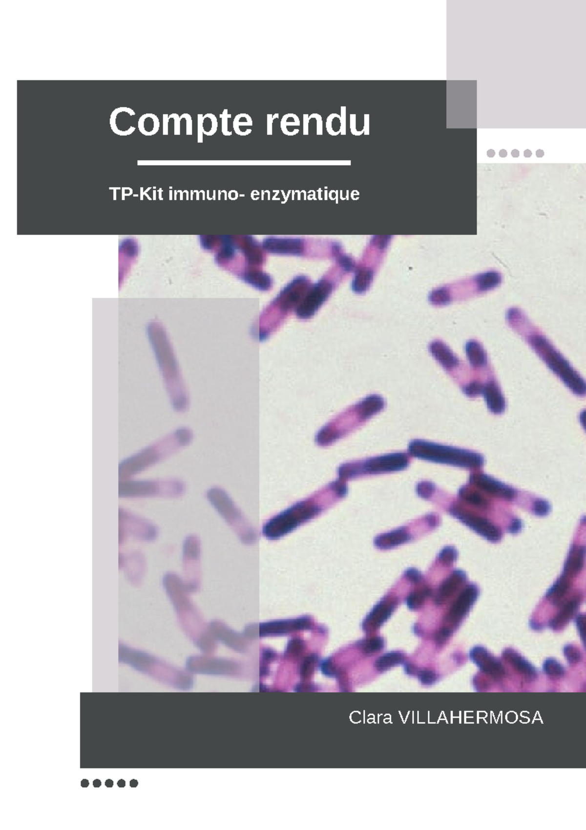 Compte rendu TP-Kit immuno- enzymatique - Compte rendu TP-Kit immuno- enzymatique Clara ...