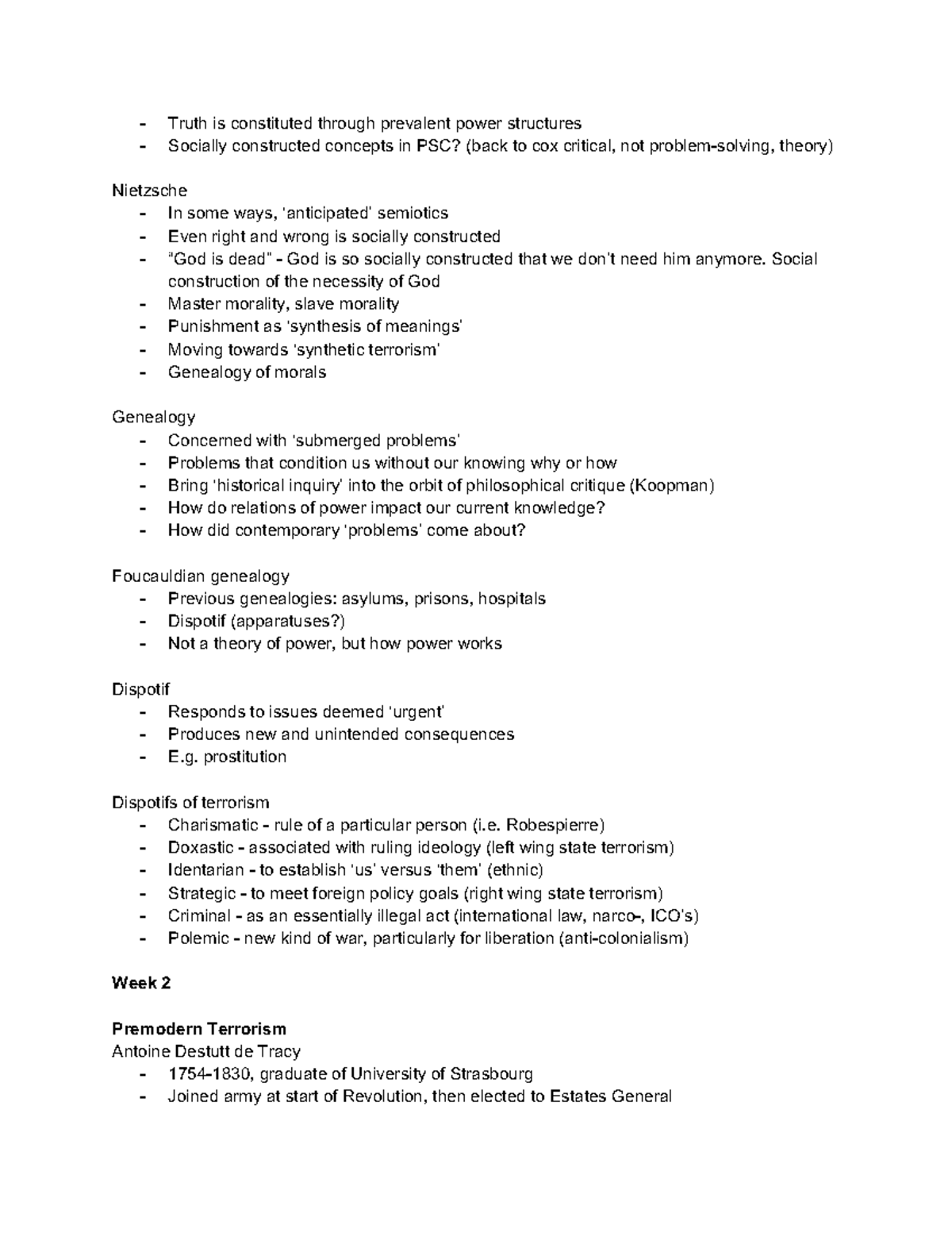 Terror and terrorism notes 4 - Truth is constituted through prevalent ...