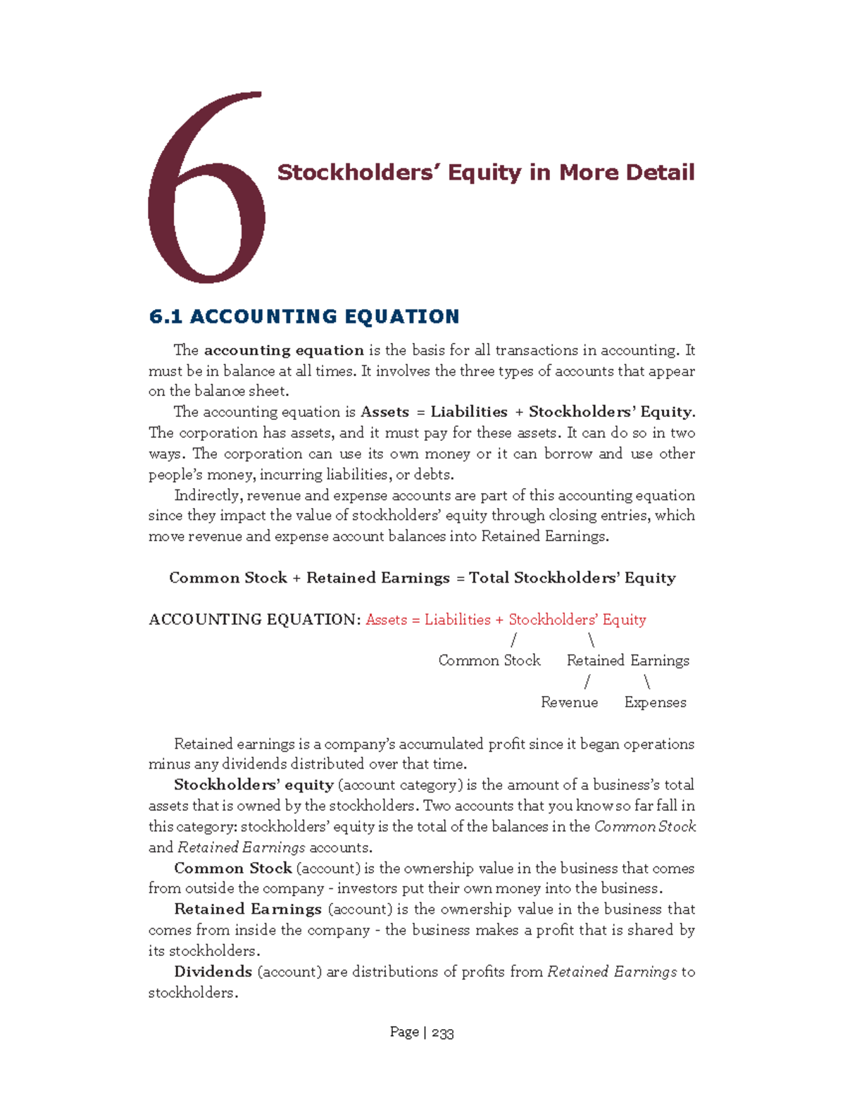 Accounting Equation - 6 Stockholders’ Equity in More Detail 6 ...