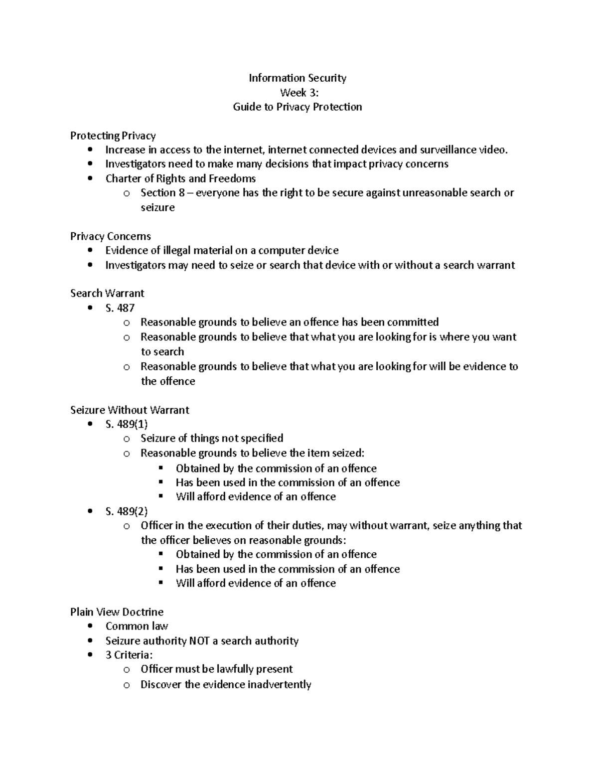 Information Security - week 3 - Information Security Week 3: Guide to ...