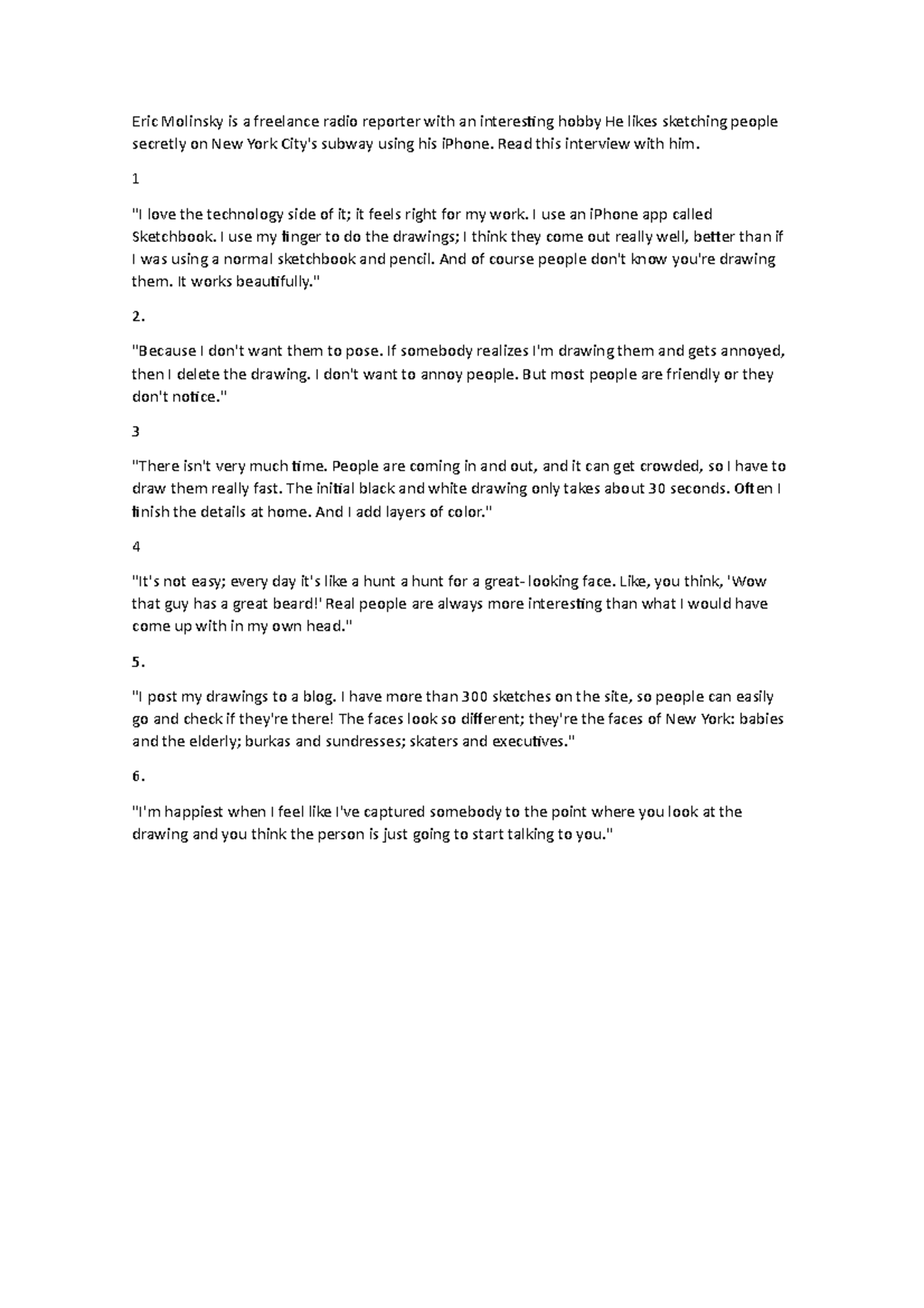 Txt - Txt ingles - Eric Molinsky is a freelance radio reporter with an ...