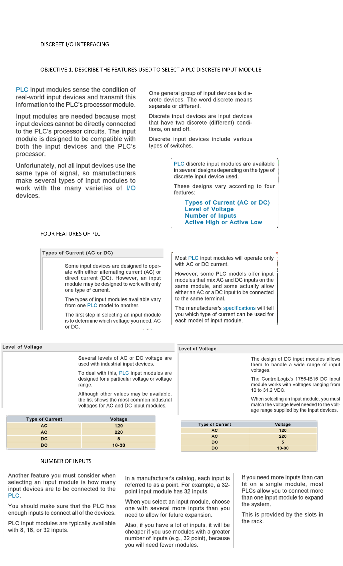Discreet Interface - BS Industrial Engineering - DISCREET I/O INTERFACING OBJECTIVE 1. DESCRIBE ...