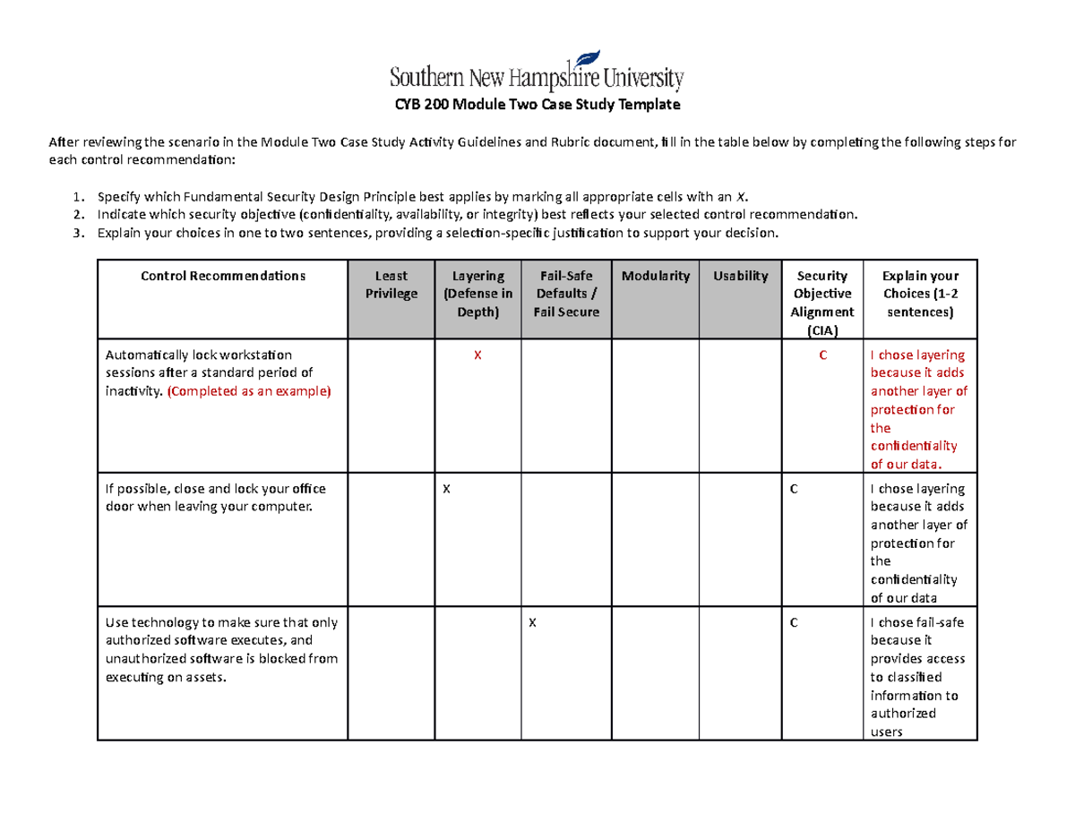 1-3 Cybersecurity Mapping 1 - CYB 200 Module Two Case Study Template ...