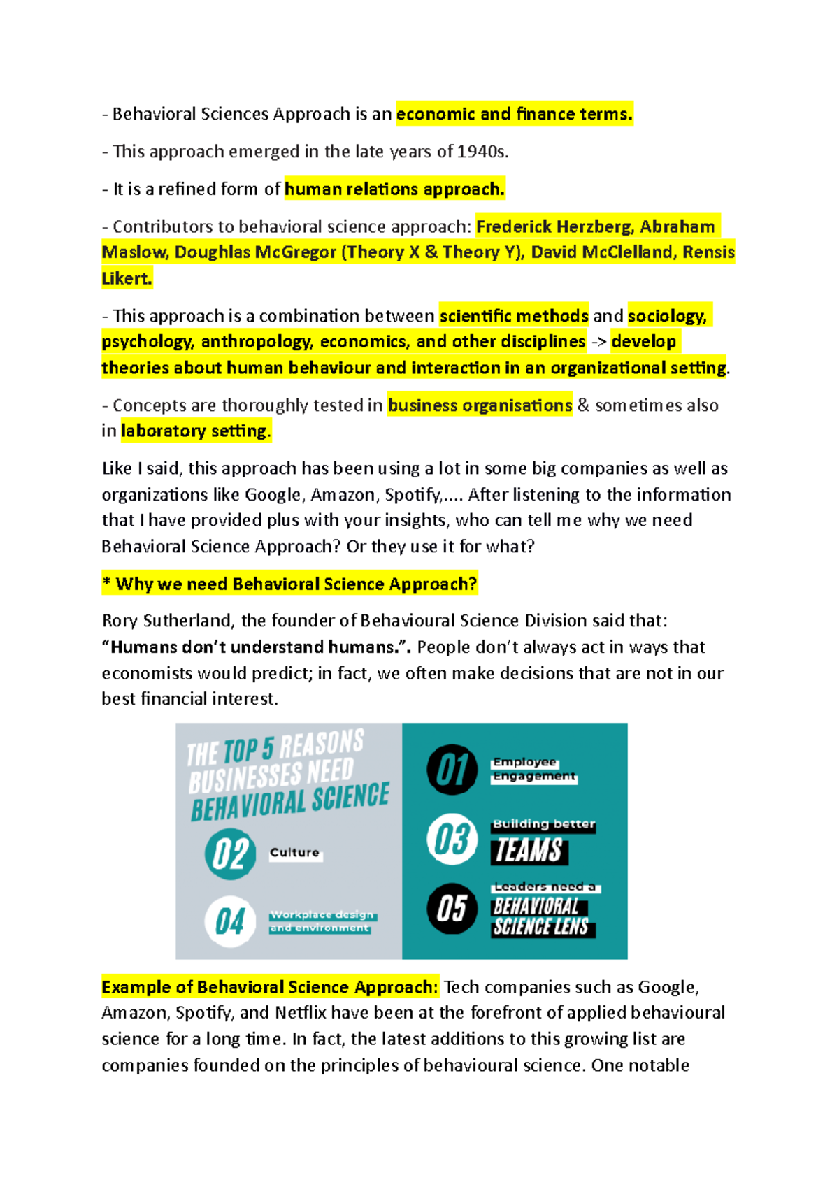 Behavioral Science Approach - This approach emerged in the late years ...