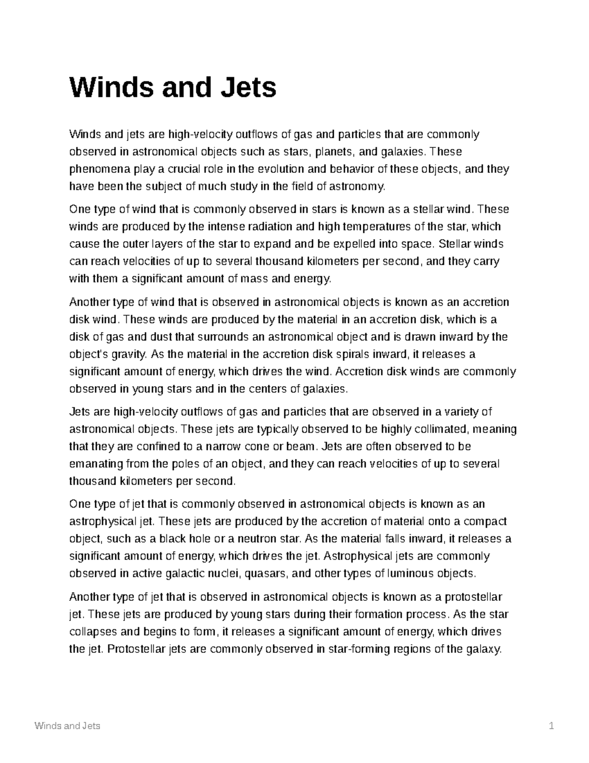 Winds and Jets - Notes - Winds and Jets 1 Winds and Jets Winds and jets ...