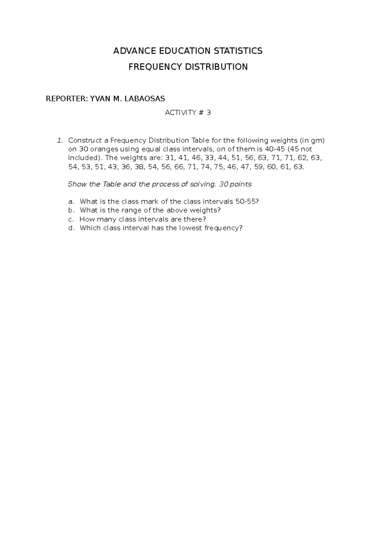 Activity-3- Frequency- Distribution-Advanced-Statistics - ADVANCE ...