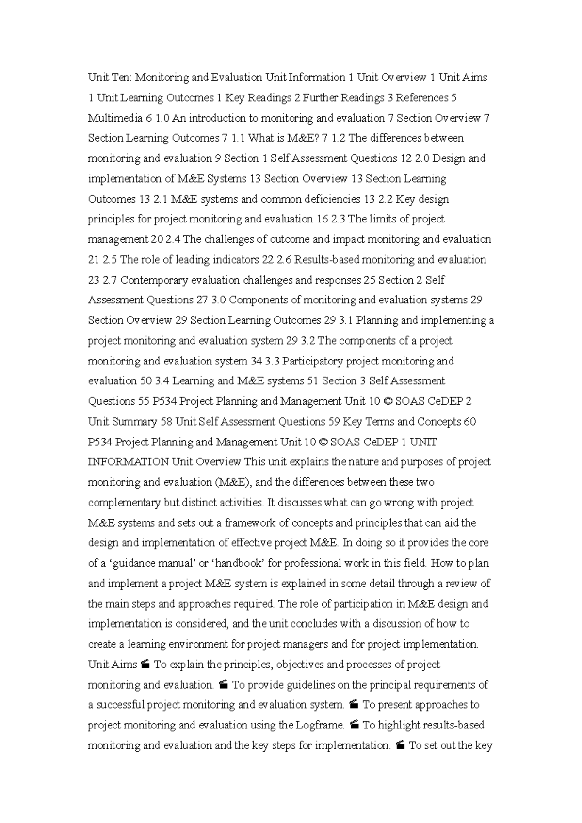 Unit Ten - tywryju5 - Unit Ten: Monitoring and Evaluation Unit ...