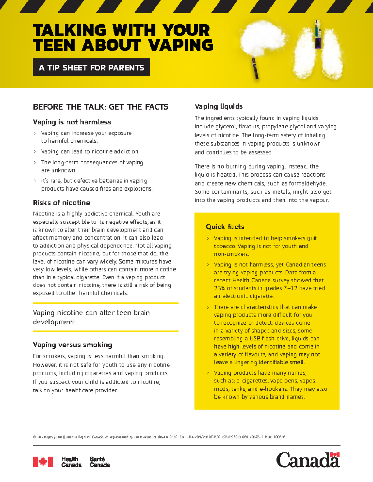 Talking with Your Teen About Vaping - BEFORE THE TALK: GET THE FACTS ...