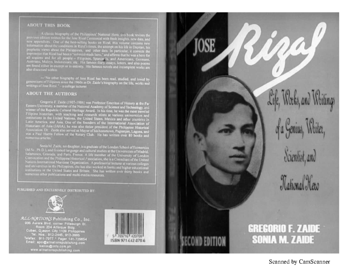 Rizal Life and Works - Lecture notes 1-25 - Bachelor of Science in ...