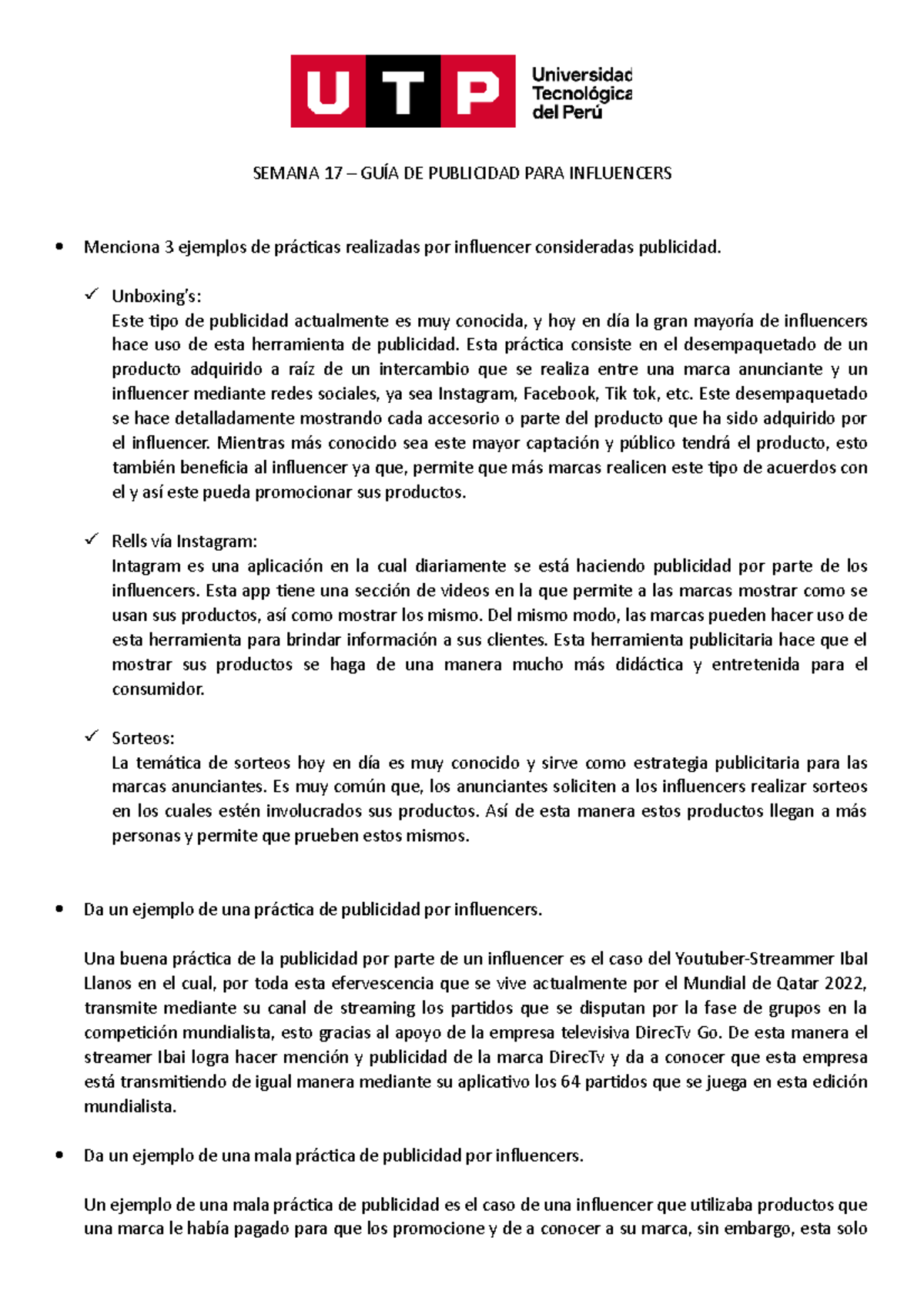 Semana 17 - GUÍA DE Publicidad PARA Influencers - SEMANA 17 – GUÍA DE ...