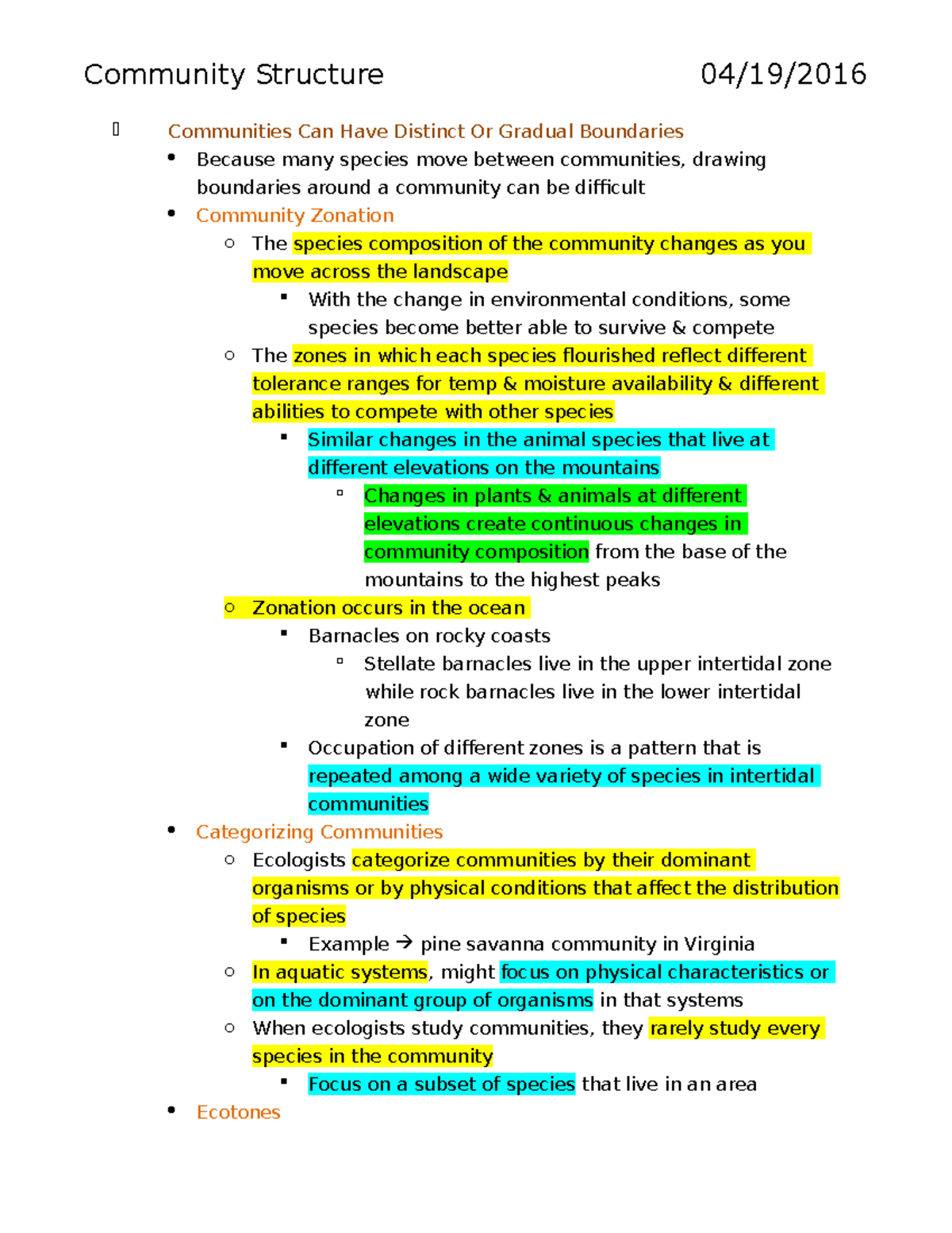 Community Structure - Combination of book outline & lecture notes ...