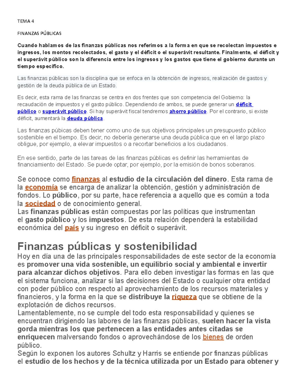 Finanzas E Impuestos - TEMA 4 FINANZAS PÚBLICAS Cuando hablamos de las finanzas públicas nos ...