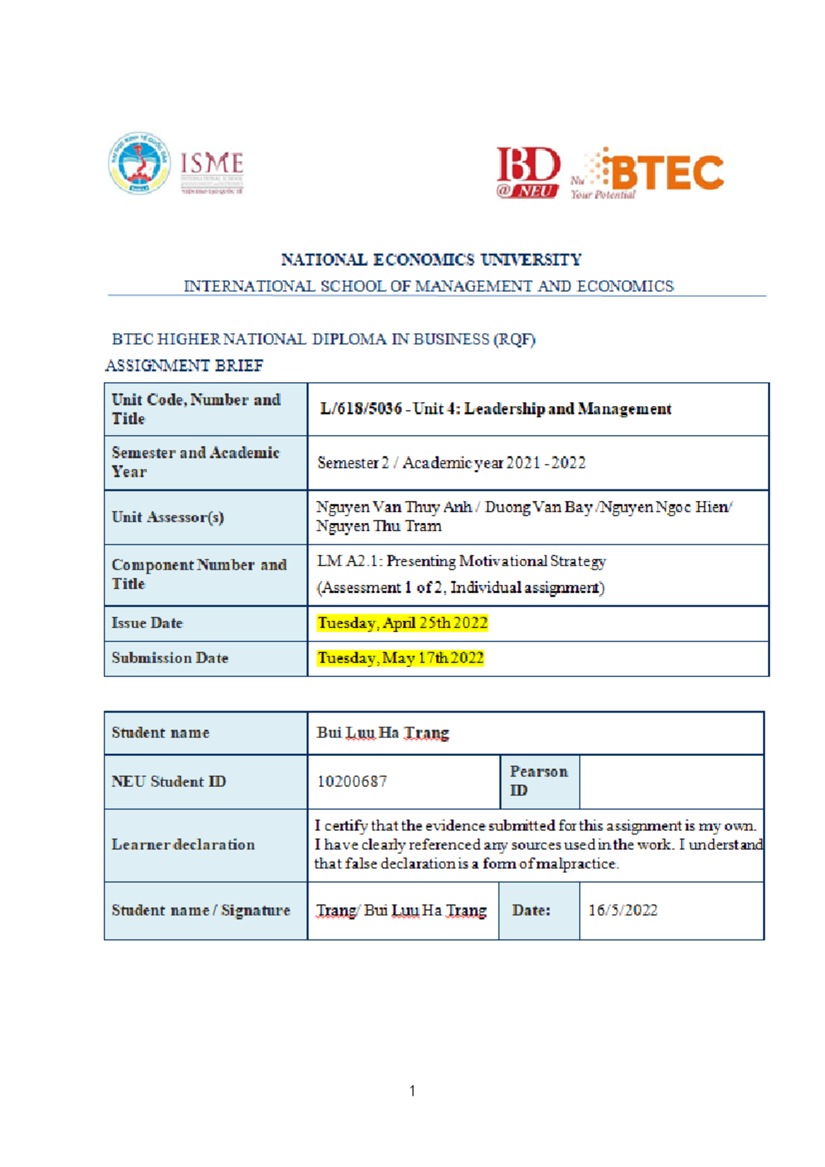 Leadership M A2.1 ASM - Contents TASK 1: Create a motivating plan to maximize organizational ...