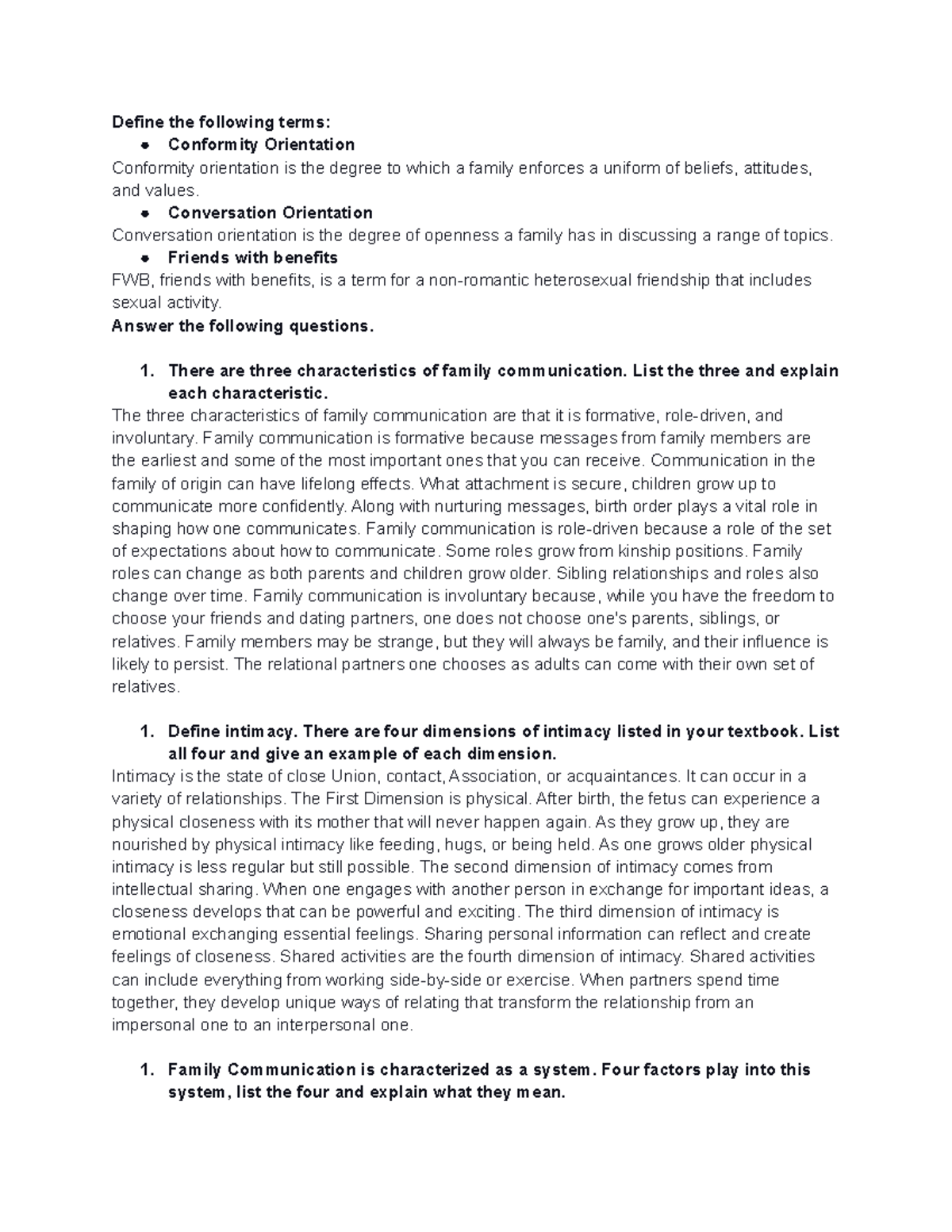 Chapter 10 Assignment - Define the following terms: Conformity Orientation Conformity ...