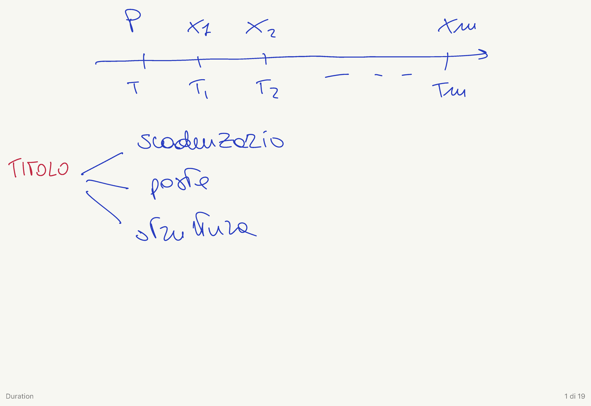 Matematica finanziaria lucidi duration - X p X 2 !! S c a d e n z a r i ...
